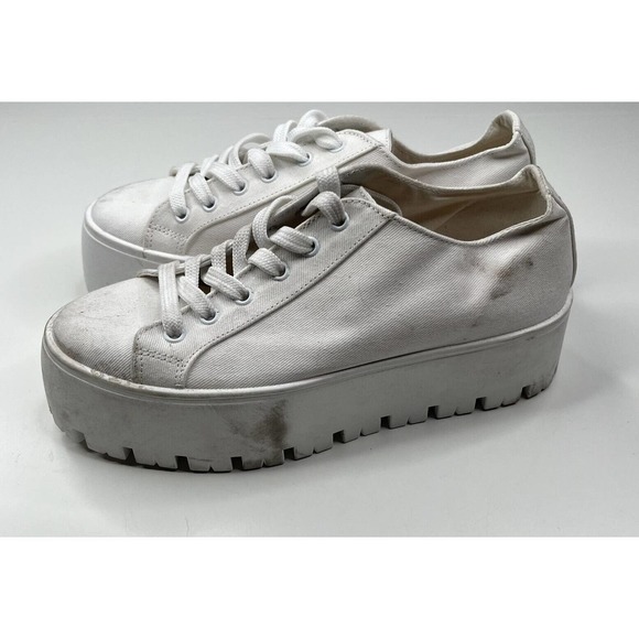 ASOS | Shoes | New Asos Platform Sneakers Size 437 Womens White With ...